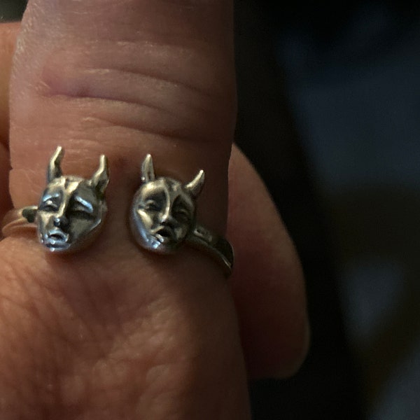 Demons Ring// Sterling Silver// Handmade Solid S925//unique Punk Gothic ...