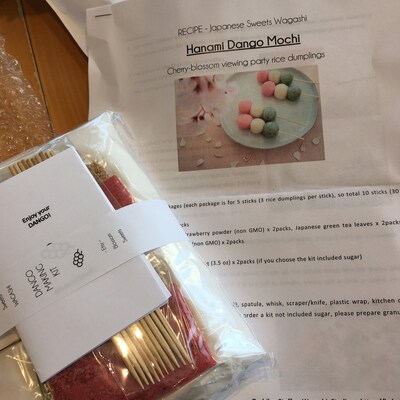 DIY Kit Hanami Dango Mochi Rice Cake Free Shipping 10 Skewers 30 ...
