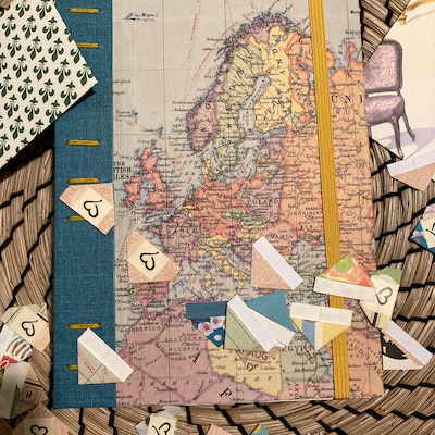 World Map Travel Scrapbook, Honeymoon or Wedding Journal, Senior Trip ...