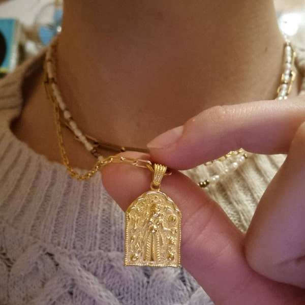 Goddess Elpis Pendant - Goddess of Hope Pendant - Gold Vermeil Coin ...