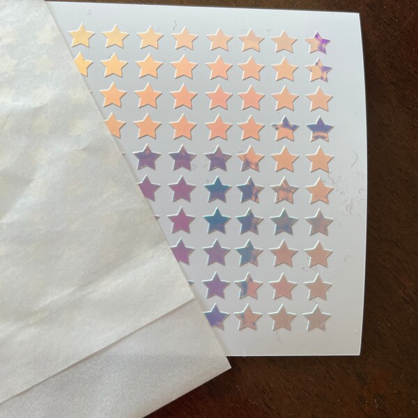 100 Tiny Holographic Star Vinyl Stickers | .2 in Stars Planner Stickers ...