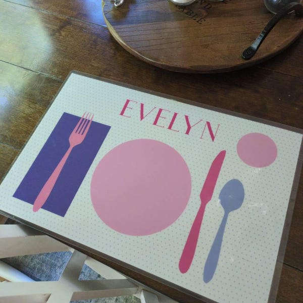 Learn to Set the Table Placemat, Personalized Children Placemat ...