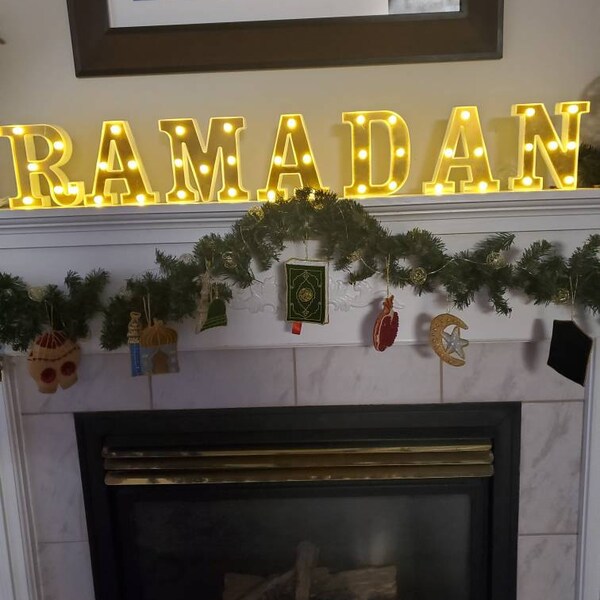 Ramadan Eid Mubarak Light Box Decorations Ornaments Lights Banner ...