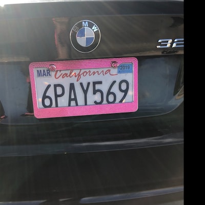 Hot Pink Crystal Rhinestone License Plate Frame With Crystal Screw Caps ...