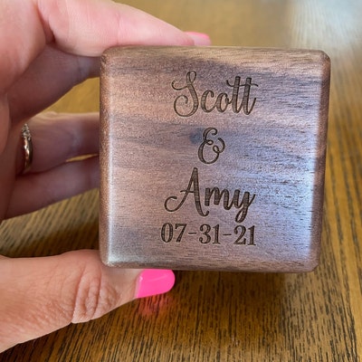 Personalized Engraved Ring Box Wood Ring Box Anniversary - Etsy