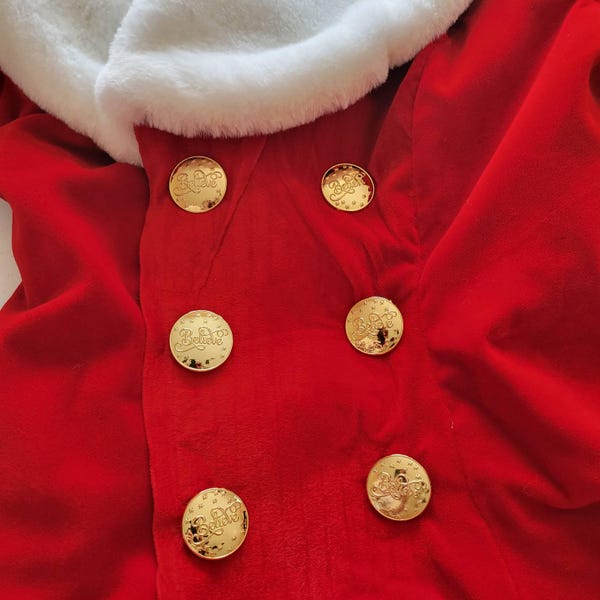 Giant 1 3/8" Bright Gold 6 Piece Sew on Type Santa Claus Suit Buttons ...