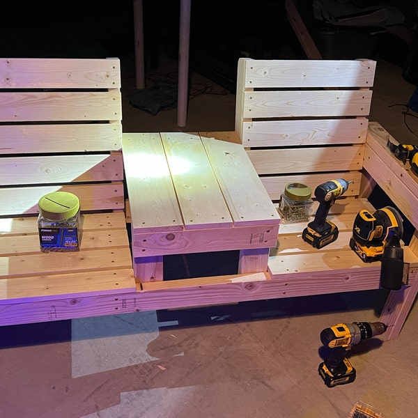 Jack and Jill Bench Plans DIY Outdoor Bench - Etsy