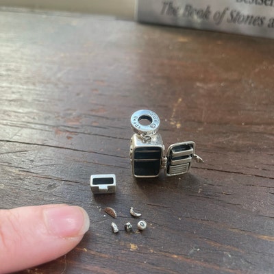 Sterling Silver Small 3D School Book Charm 22 X 14 Mm - Etsy