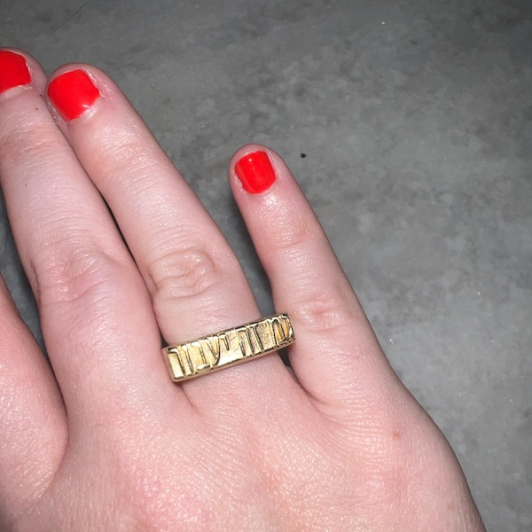 HALF SOUR PICKLE Word Ring Handmade Solid Metal Ring in Jewelers Brass ...