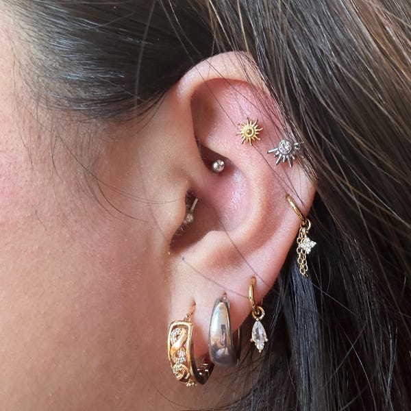 Dainty Wish Upon a Star Rook 6mm 8mm 16g 18g 20g 316L Surgical Steel ...