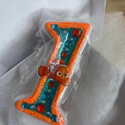 Handcrafted finding Nemo/dory or ANY Themed Birthday Candles Decorated ...