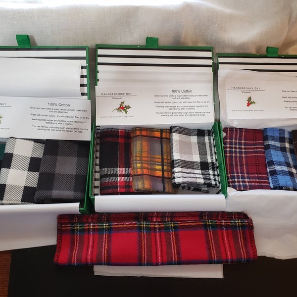 Mens Handkerchief Set 10 Mixed Plaid Hankies Sampler Gift for Men ...
