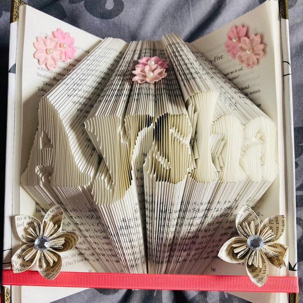 Folded Book Art Name - Etsy
