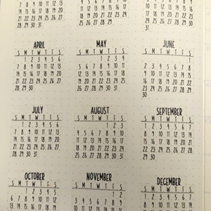 January December Monthly Stickers mini for Planners and Journals. shown ...