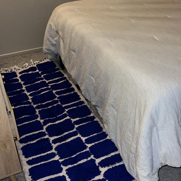 Moroccan Rug Runner Blue Handmade Runner Rug Pattern Rug Runner Morocan ...