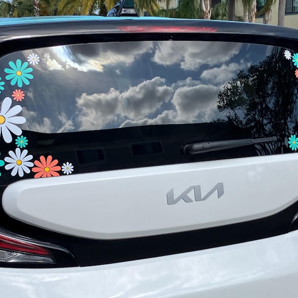 Flower Magnet Set of 7 Hippie Flower Car Magnets Removable Stickers ...