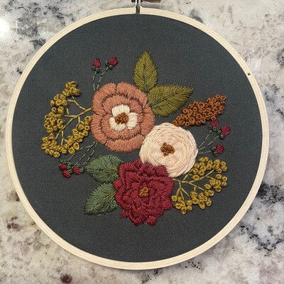 Hand Embroidery Kit Beginner Embroidery Kit Modern Embroidery Hoop Art ...