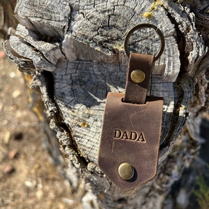 First Time Dad Gift Leather Keychain Personalized With Photo - Etsy