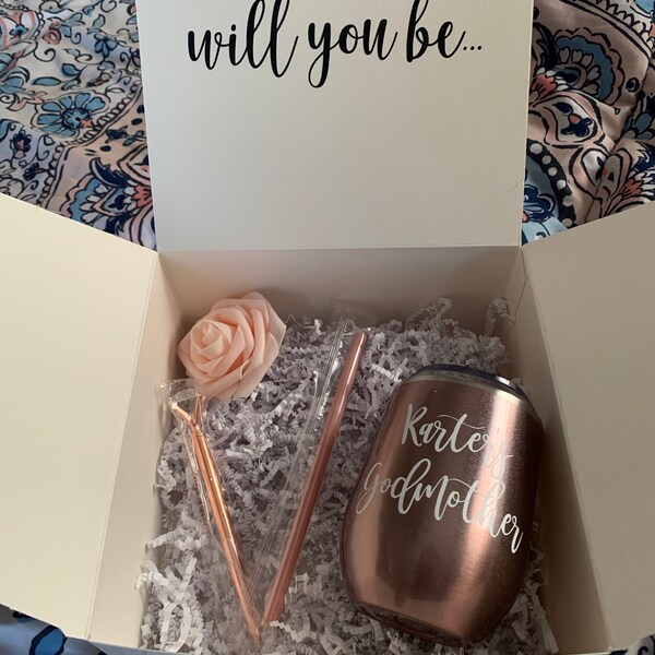 Godmother Proposal Box Idea Godmother Tumbler Will You Be My Godparents ...