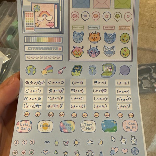 Cleffa Pink Friends Deco Sticker Sheet Cute Kawaii Aesthetic Nostalgia ...