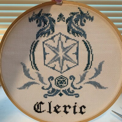 RPG Cleric Cross Stitch Pattern, Role Play Tabletop Embroidery, Dnd ...