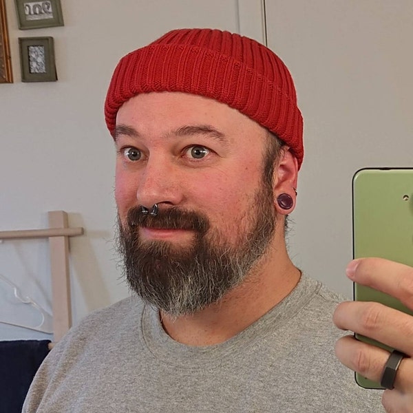 Wine Red Fisherman Beanie. Merino Wool Ribbed Fisherman Beanie. Docker ...