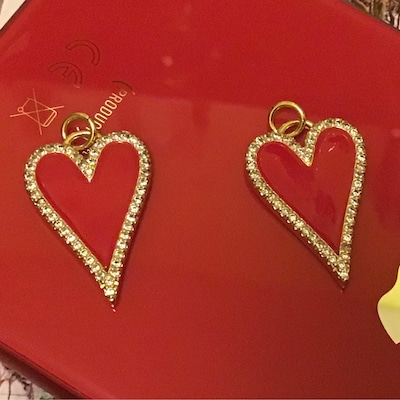 Enamel Red Heart Pendant,layering Necklace Charms,personalized Jewelry ...