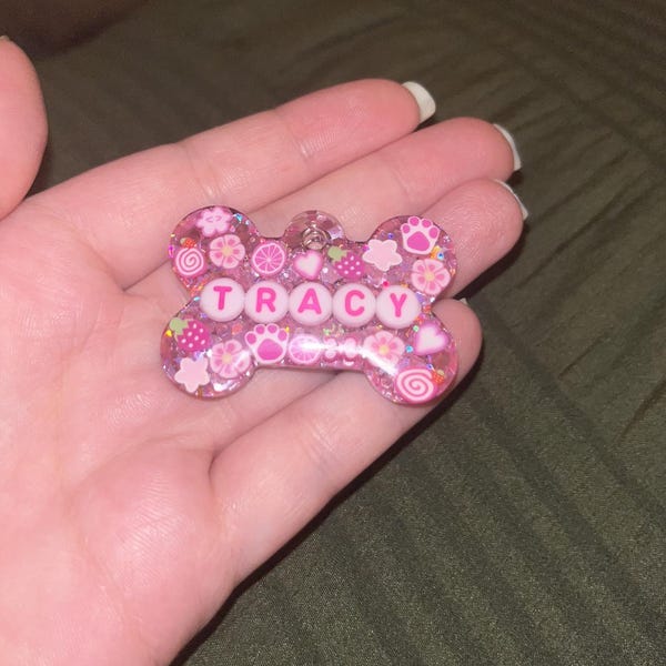 Custom Resin Motel Keychain, Letter Bead Motel Keychain, Personalized ...