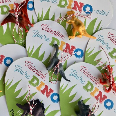 Printable Dinosaur Valentines Hearts for Small Dinosaur Toy or Dino ...