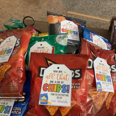 EDITABLE All That and a Bag of Chips Appreciation Gift Tag, Teacher ...