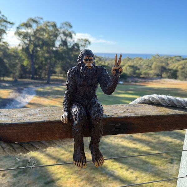 Bigfoot Peace Sign Sasquatch Yeti Statue Indoor/outdoor for Patio, Deck ...