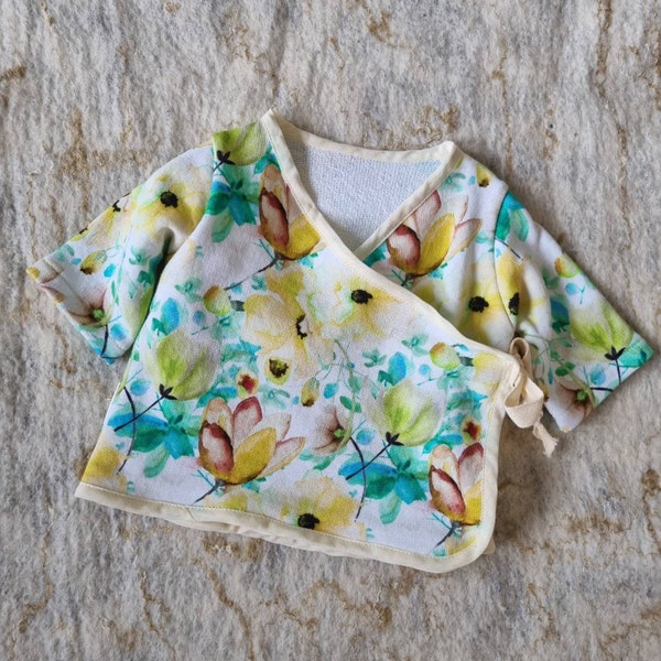 Long Sleeve Wrap Sewing Pattern, Baby Muslin Top, PDF Instant Download ...
