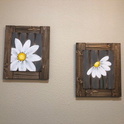 Daisy Art, Farmhouse Decor Rustic Country, Daisy Artwork, Farmhouse ...