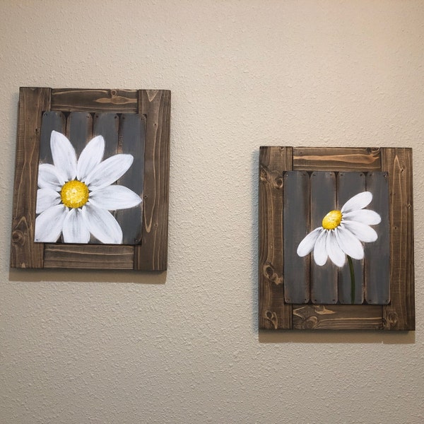 Daisy Art, Farmhouse Decor Rustic Country, Daisy Artwork, Farmhouse ...