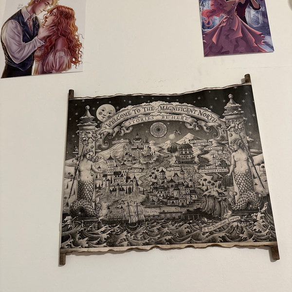 Caraval Universe Map on Handmade Scroll, Fantasy Art, Bookish Gift - Etsy