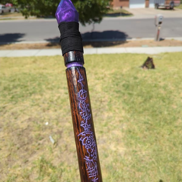 Blue Wizard Staff of Storm Magic Hand Made Renaissance Faire Cosplay ...