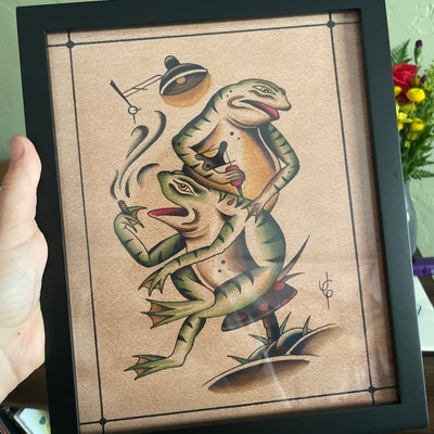 Tattooing Frogs American Traditional Tattoo Flash Print - Etsy