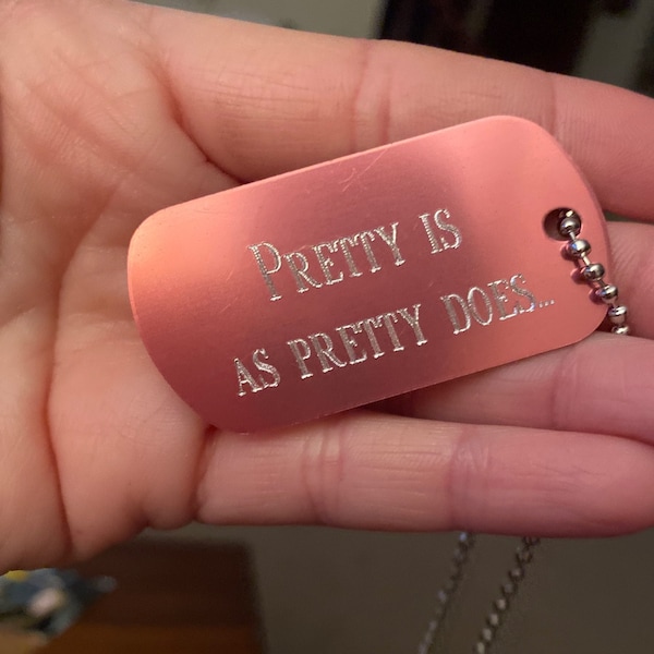 Custom Aluminum Dog Tag With 30" Chain - up to 6 Lines of Engraving ...