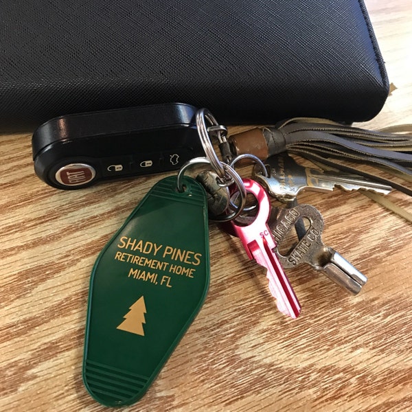 Shady Pines Dark Green Key Tag - Golden Girls Keychain - Etsy
