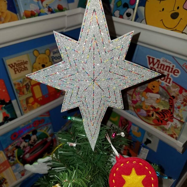 Star Tree Topper - in the Hoop Embroidery Design - INSTANT DOWNLOAD - Etsy