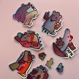 RAT Stickers Waterproof Holographic Stickers, Rat Sticker, Derpy ...
