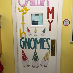 Winter Gnome Decor Classroom Bulletin Board Gnomethemed Door Set ...