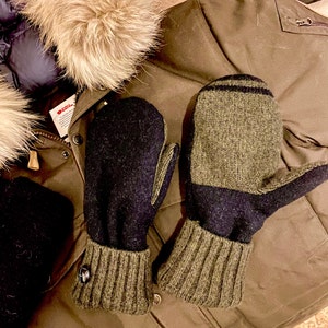 Women's Wool Mittens Made From Repurposed Lambswool and Merino Sweaters ...