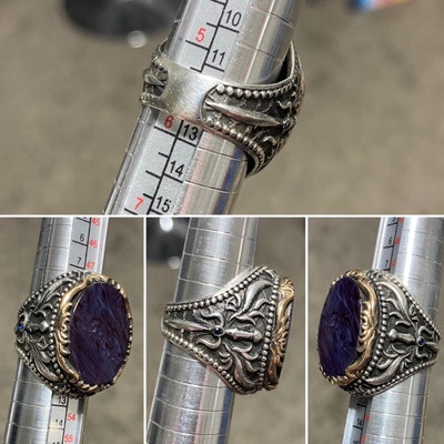 Sterling Silver Amber Men Ring, Vintage Man Ring With Amber Stone, Silver Rings for Men ...