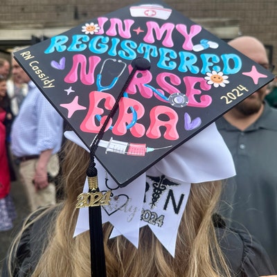 Scrub Top, RN Uniform Graduation Cap, Nursing Grad Cap Topper ...