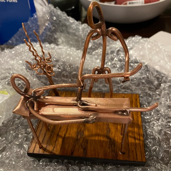 Copper Art Figurine of a Physical Therapist or Chiropractor/ Massage ...