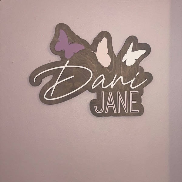 Butterfly Name Sign, Nursery Name Sign, Butterfly Nursery Decor, Name ...