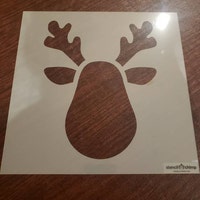 Rudolph Reindeer Face Stencil Reindeer Stencil DIY Christmas Stencil ...