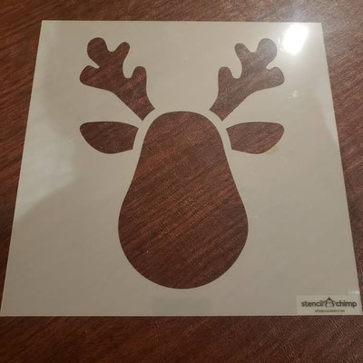 Rudolph Reindeer Face Stencil Reindeer Stencil DIY Christmas Stencil ...