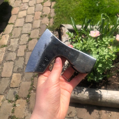 Forged Handmade Viking Style Steel Sickle Blade Blank Axe Head Throwing ...